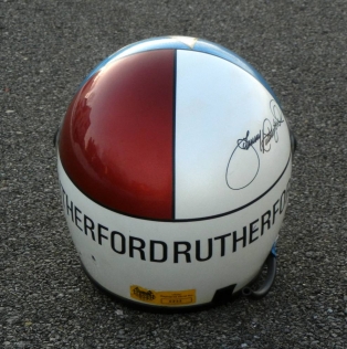 500 Legends: JOHNNY RUTHERFORD SIGNED 1989 STARCRAFT SIMPSON BANDIT HELMET